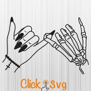 Skeleton hands Pinky Promise Svg