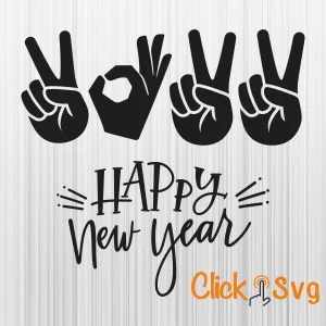 Happy New Year Hand Language Svg
