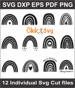 Christmas Rainbow Bundle Svg | Christmas Rainbow Pack Png