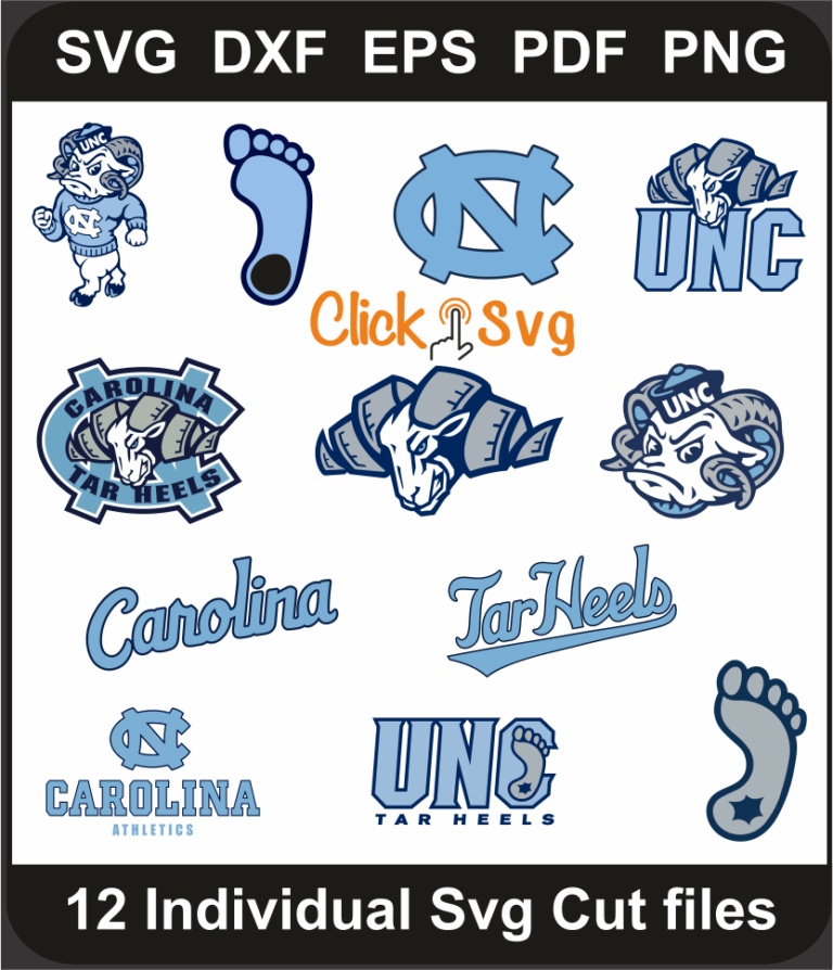 Unc Tar Heels Bundle Svg | Unc Tar Heels Pack Png